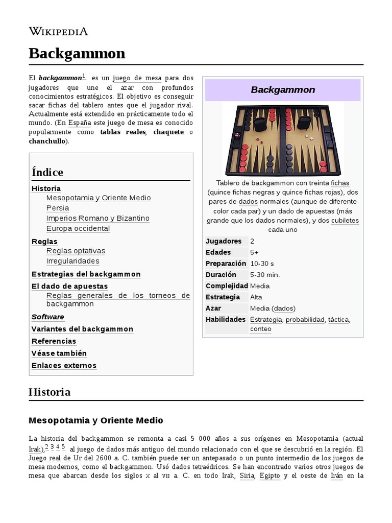 Backgammon | PDF | Historia