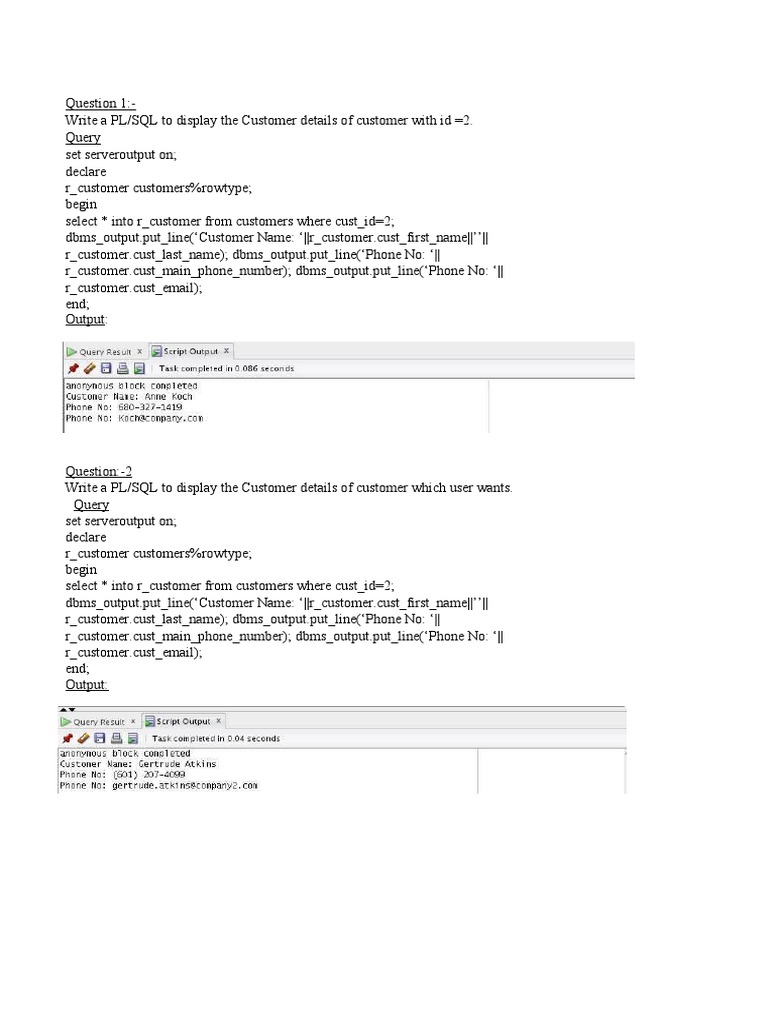 Assignment 8dbms | PDF | Sql | Pl/Sql Assignment 8dbms | PDF | Sql | Pl/Sql