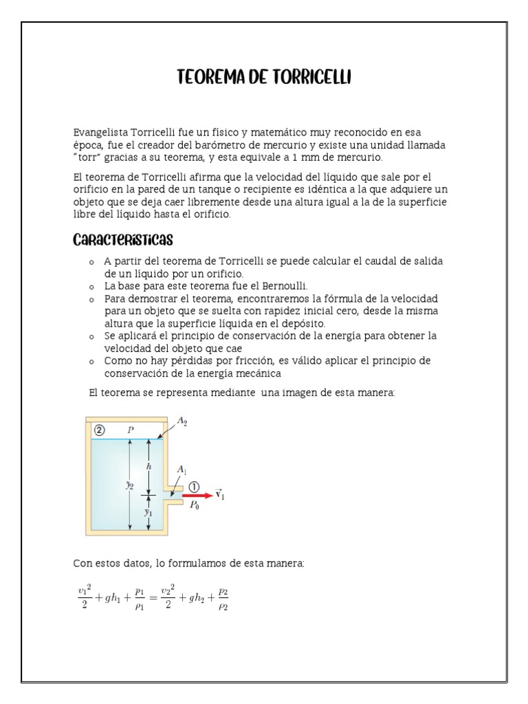 Teorema de Torricelli | PDF
