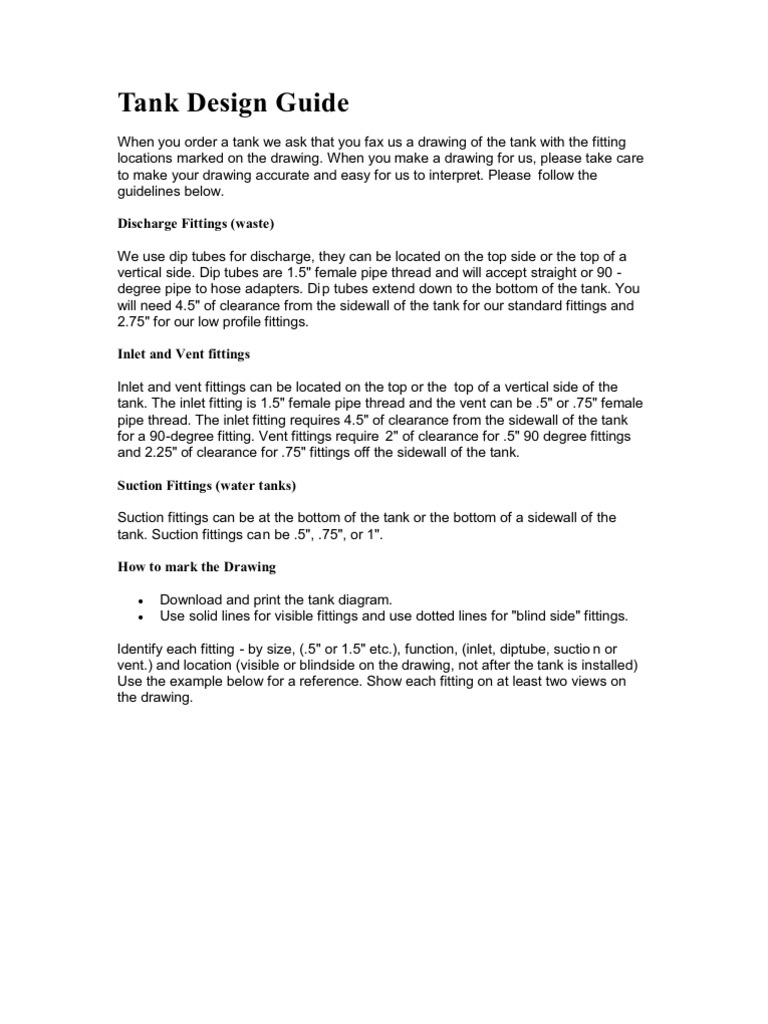 Tank Design Guide | PDF | Plumbing | Pipe (Fluid Conveyance)