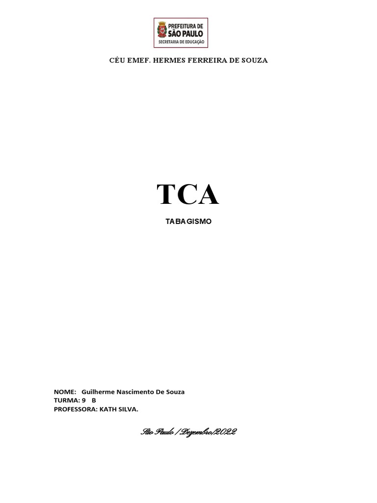 (Modelo) Tca - Hermes 9 Anos | PDF