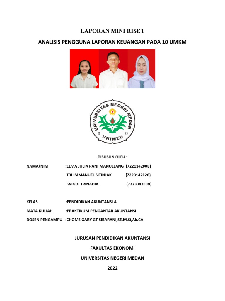 Laporan Mini Riset Praktikum Pengantar Akuntansi | PDF | Bisnis | Pengelolaan Keuangan & Uang