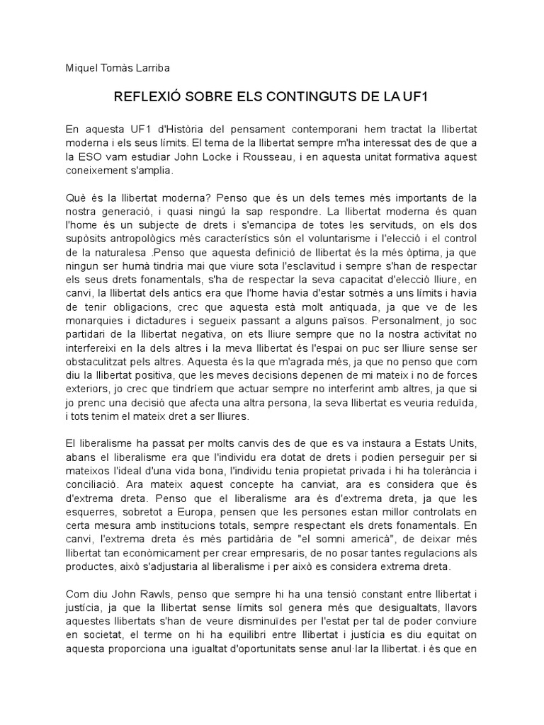 Reflexió Sobre Els Continguts de La Uf1 | PDF