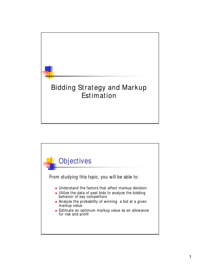 Bidding Strategy and Markup Estimation | PDF | Risk | Normal Distribution