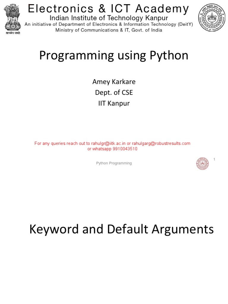 22 Keyword Arg S | PDF | Parameter (Computer Programming) | Computer Programming