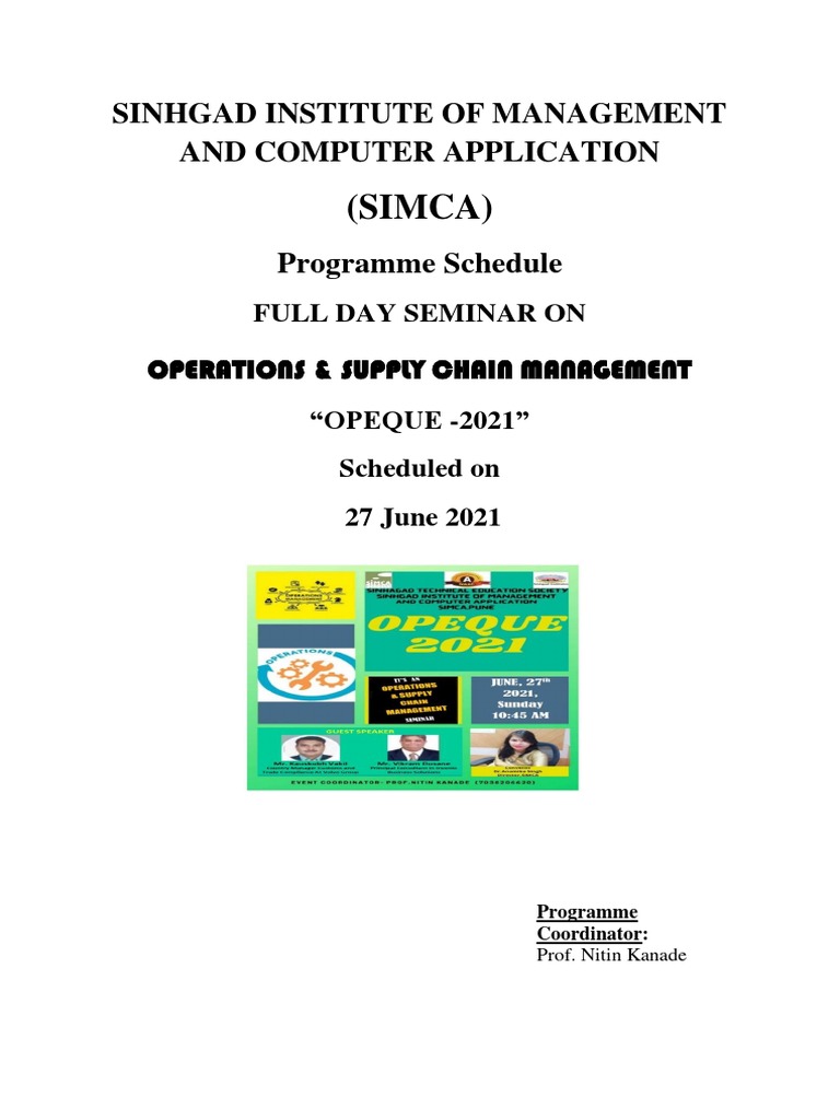 Programme Schedule - OPEQUE 2021 PDF | PDF | Business