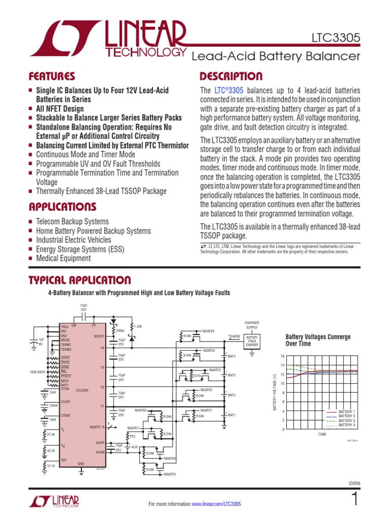 LTC3305 | PDF | Battery Charger | Electromagnetism