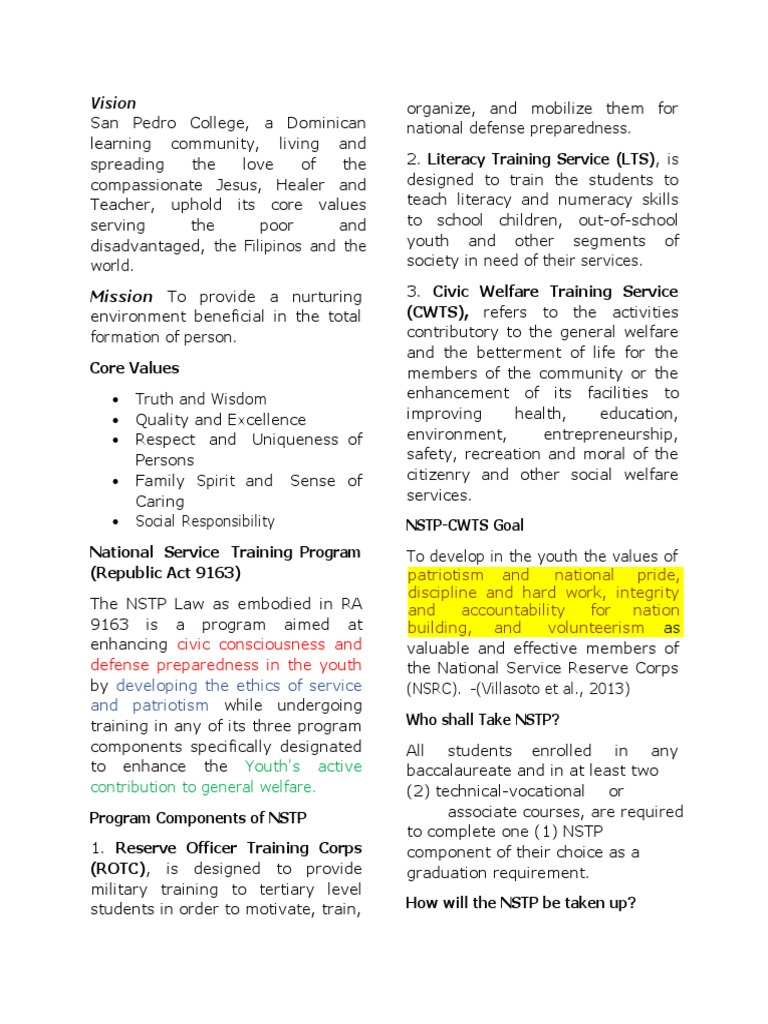 NSTP Orientation | PDF