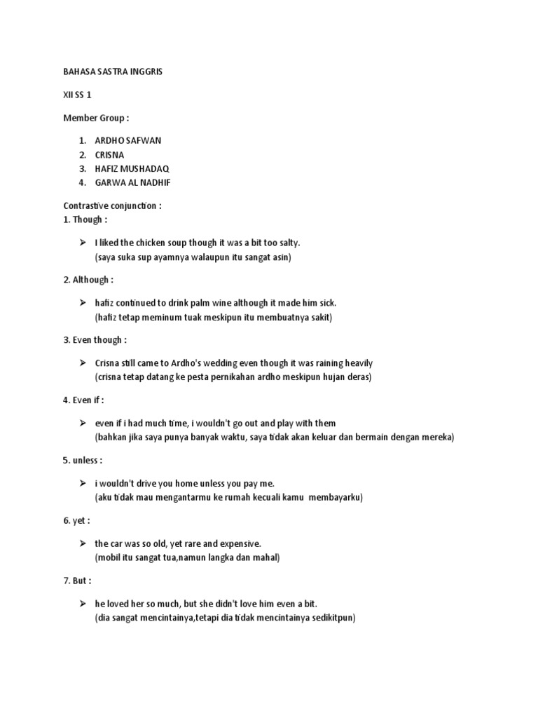Contrastive Conjunction (Ardho Group) | PDF