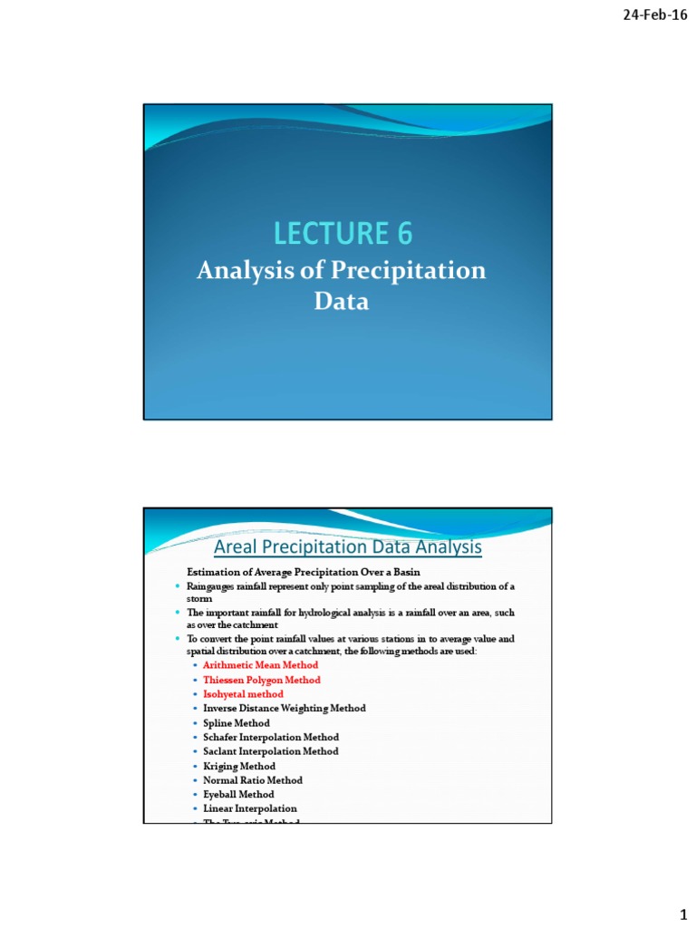 AH Lec - 6 | PDF | Precipitation | Drainage Basin