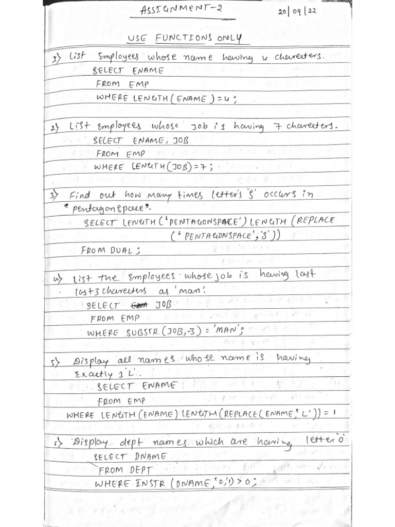 SQL Assignment-2 | PDF