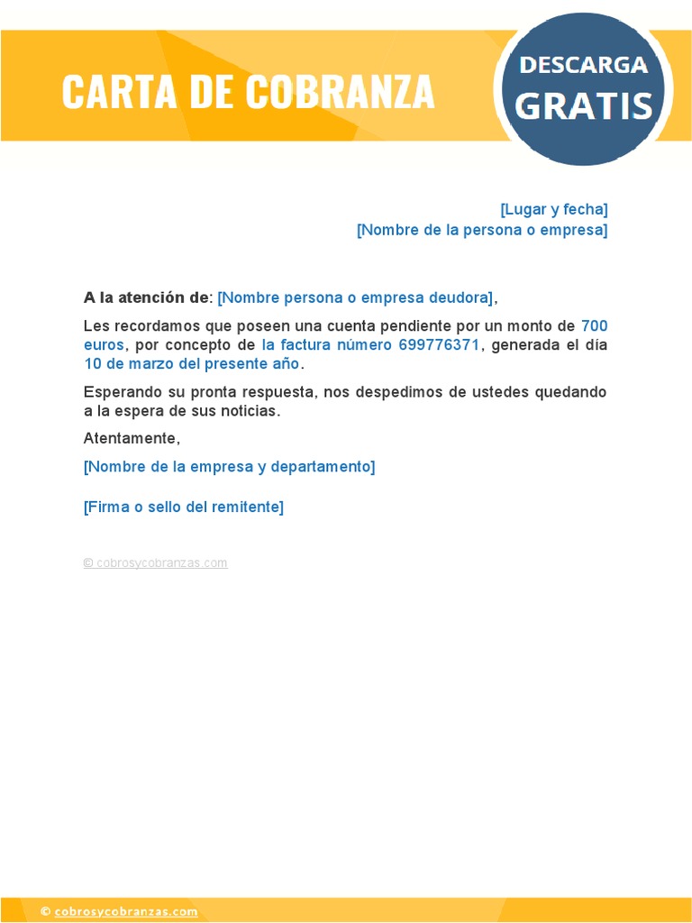 Modelo Carta Cobranza Pdf
