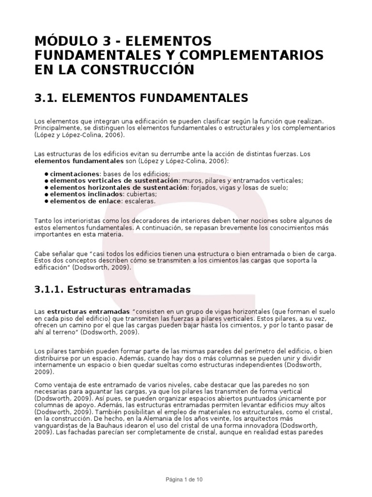 Modulo 3 Elementos Fundamentales y Complementarios en La Construccion ...