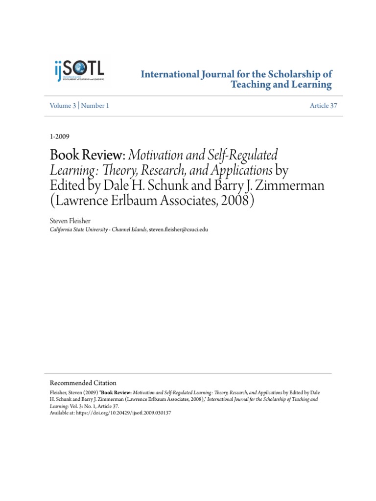 Book Review - Motivation and Self-Regulated Learning | PDF | Career ...
