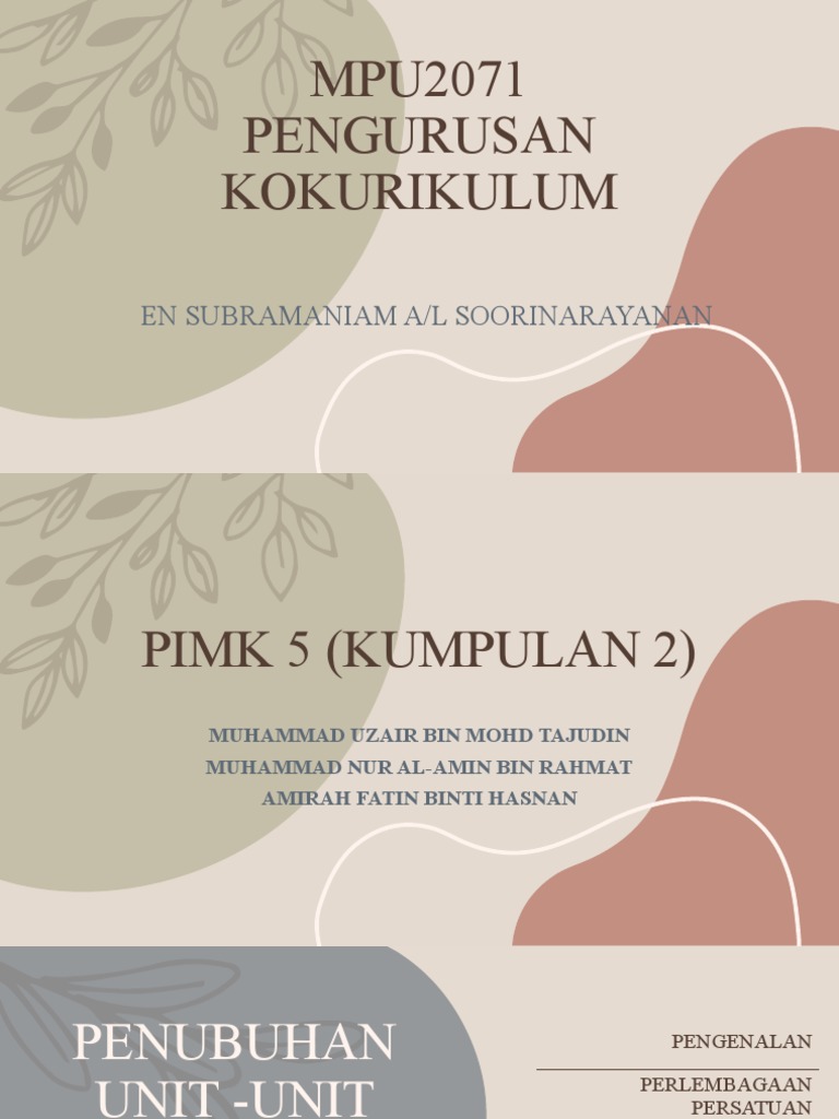 MPU2071 - Penubuhan Unit-Unit Kokurikulum | PDF