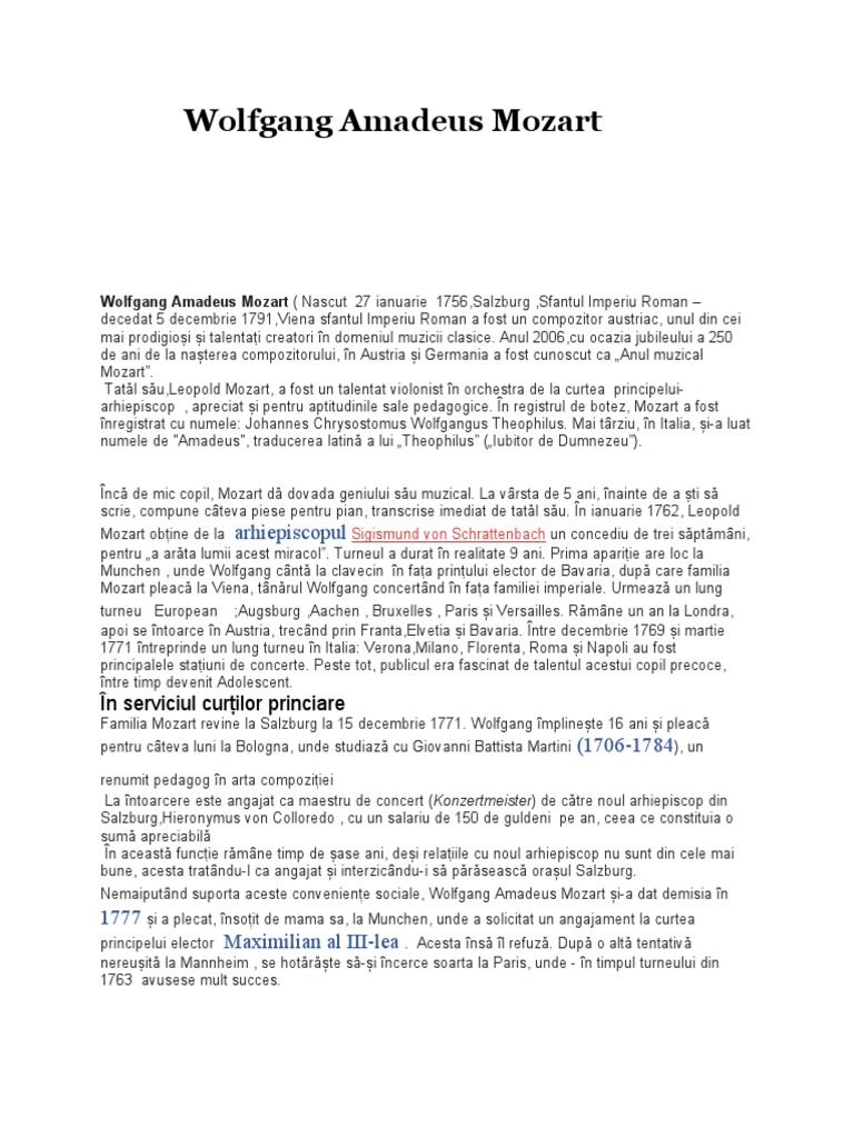Wolfgang Amadeus Mozart | PDF