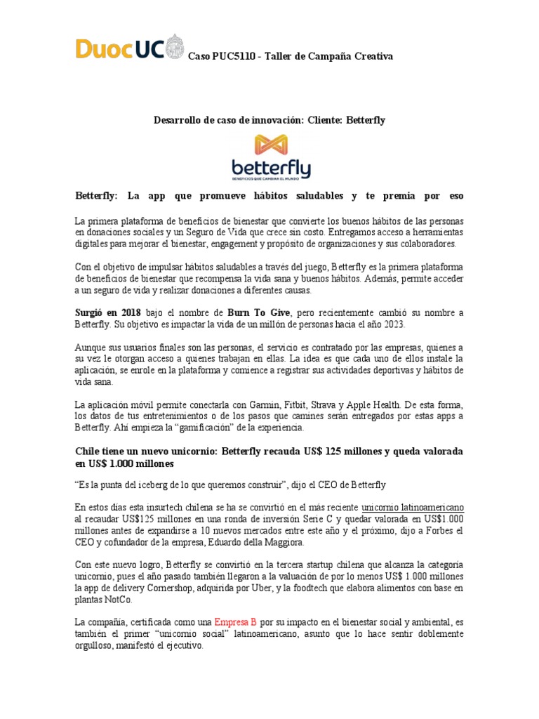 Innovación y Crecimiento de Betterfly | PDF | Aplicación movil ...