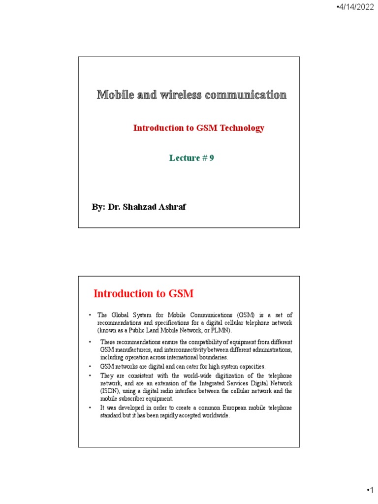 Overview of GSM Technology | PDF | Gsm | Cellular Network