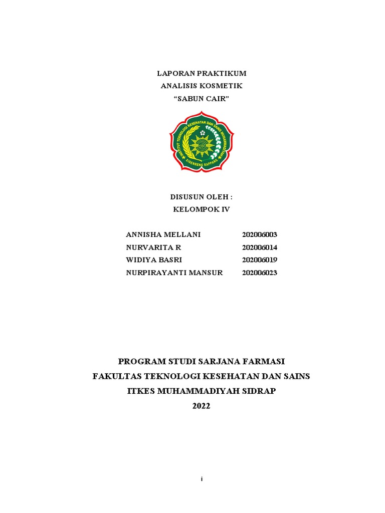 Laporan Analisis Kosmetik Sabun Cair | PDF