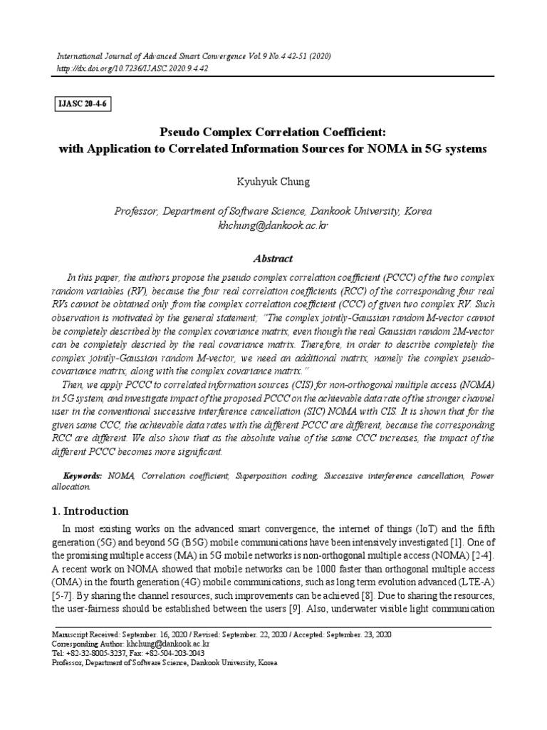 Pseudo Complex Correlation Coefficient - With Application To Correlated ...