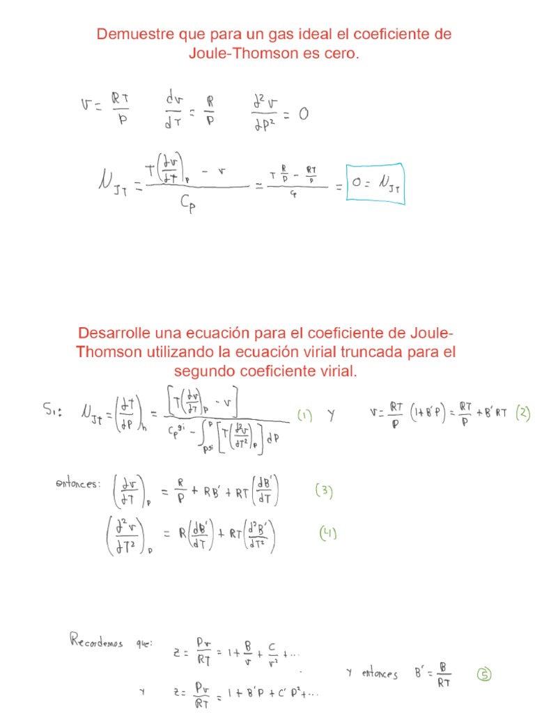Ejemplos de Coeficiente de Joule-Thomson | PDF