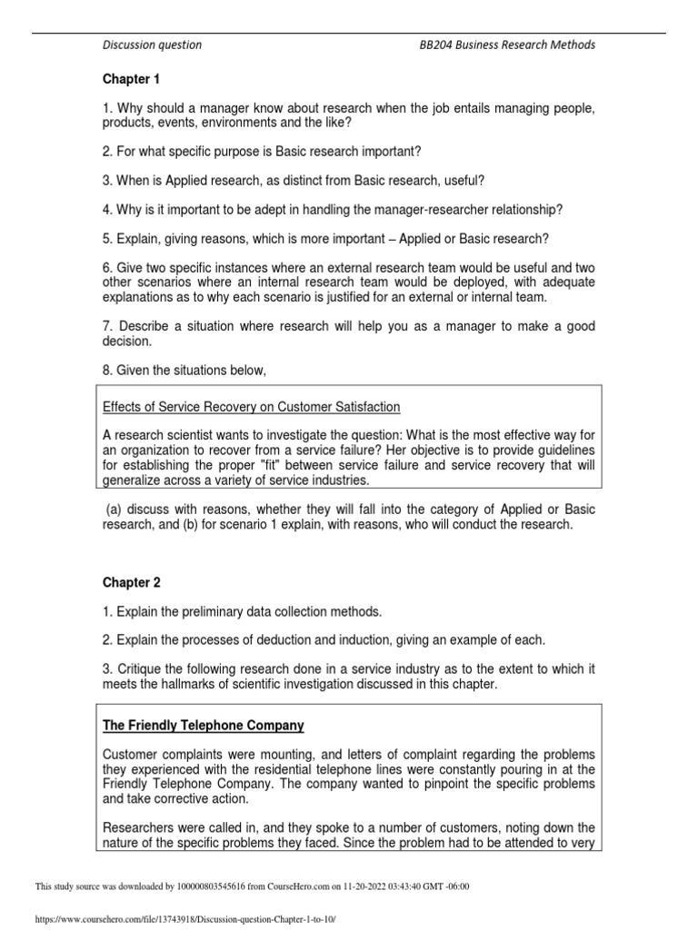 Discussion Question Chapter 1 To 10 | PDF | Business
