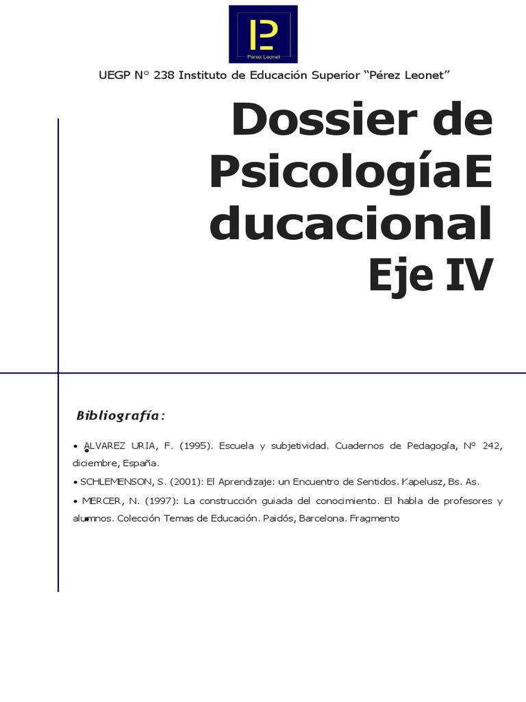 Dossier Psicología Educacional Eje IV | PDF