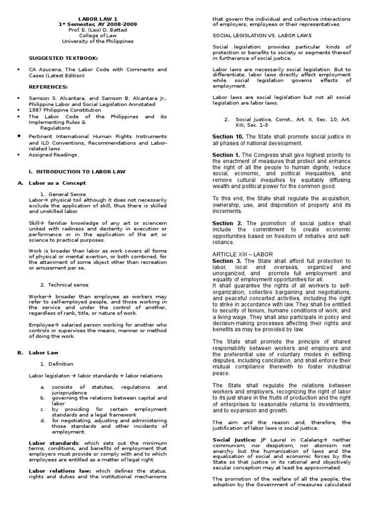 Understanding Labor Law Fundamentals | PDF | Employment | Labour Law
