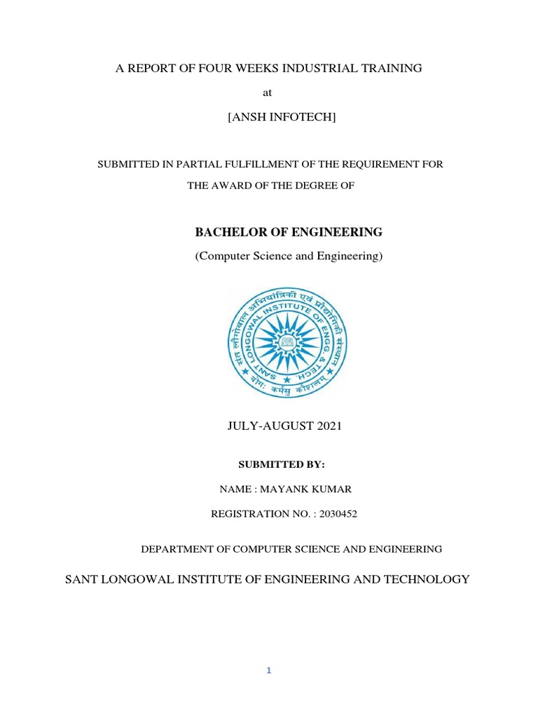 Mayank Kumar Training Report | PDF | Java Script | Bootstrap (Front End Framework)