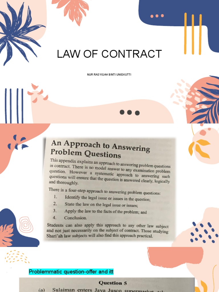 Law of Contract | PDF | Offer And Acceptance | Legal Concepts