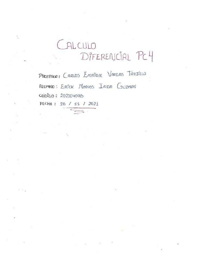 Pc4-Calculo Diferencial-Solucion | PDF
