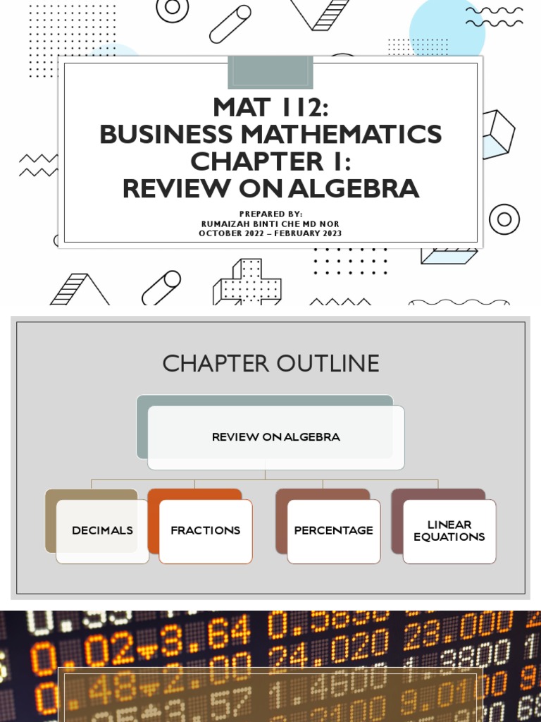 Chapter 1 Review On Algebra | PDF | Decimal | Percentage