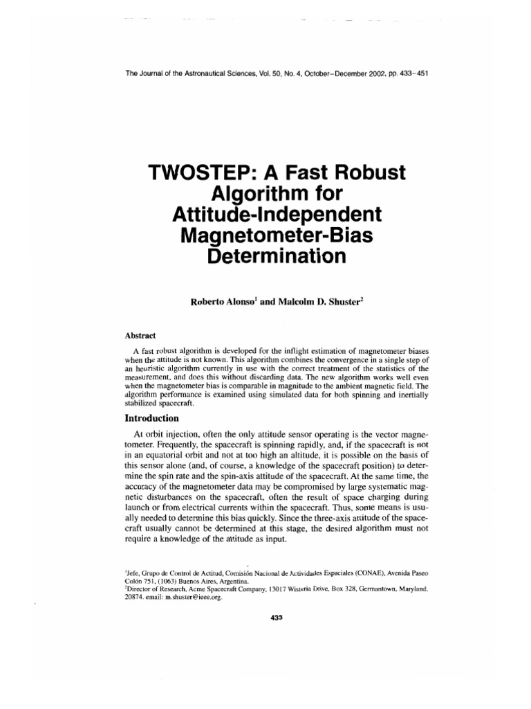 Alonso - TWOSTEP - A Fast Robust Algorithm For Attitude-Independent Magnetometer-Bias ...