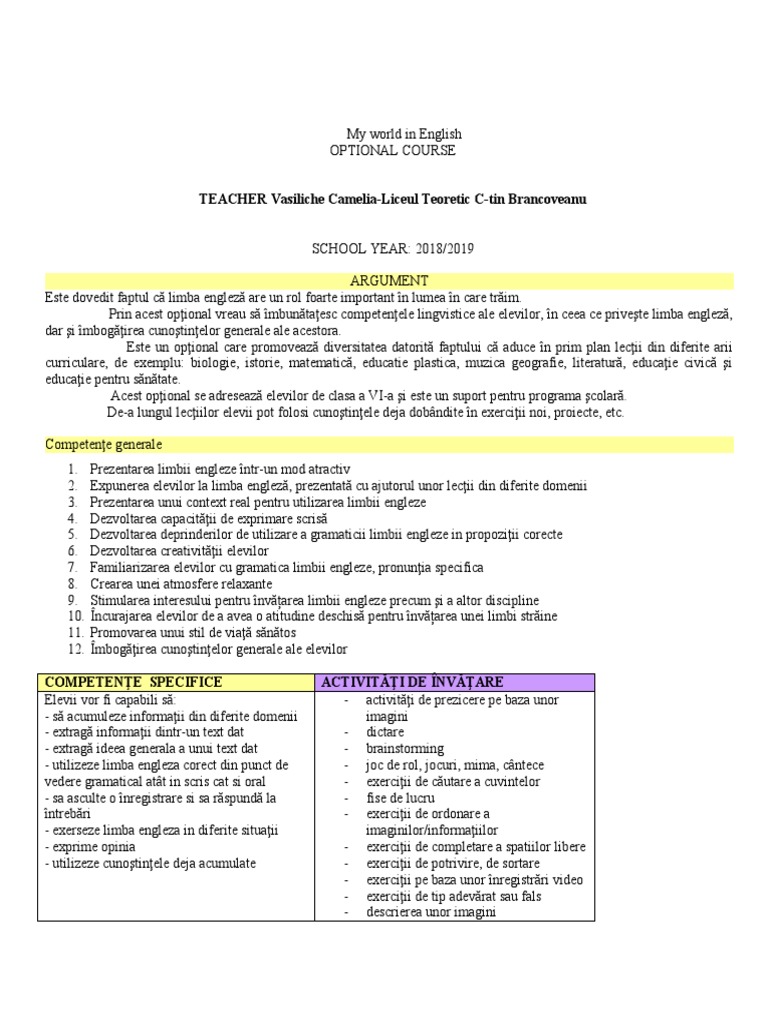 Optional LB Engleza-1 | PDF