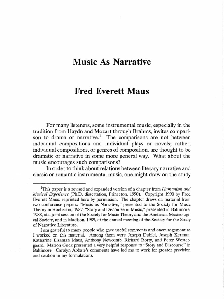Music As Narrative: Musical Experience | PDF | Narrative | Harmony