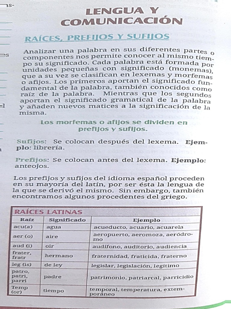 Raíces Sufijos y Prefijos. | PDF