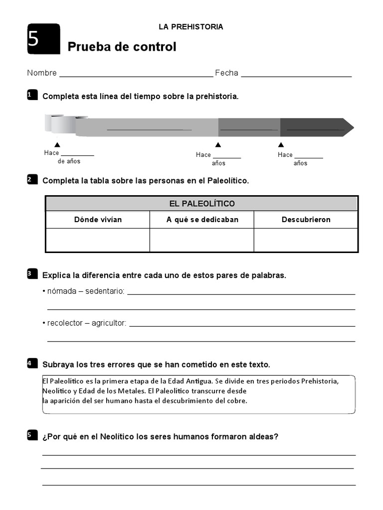 Prueba de Control Tema 5 | PDF