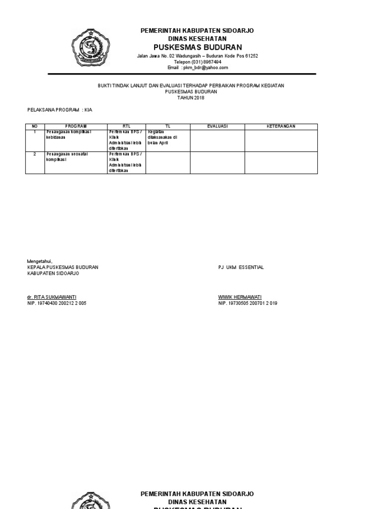 4.1.2.5 Bukti Tindak Lanjut Dan Evaluasi Perbaikan | PDF