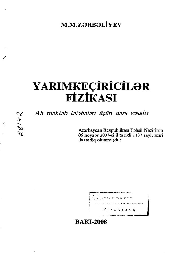 Yarimkeciriciler Fizikasi | PDF