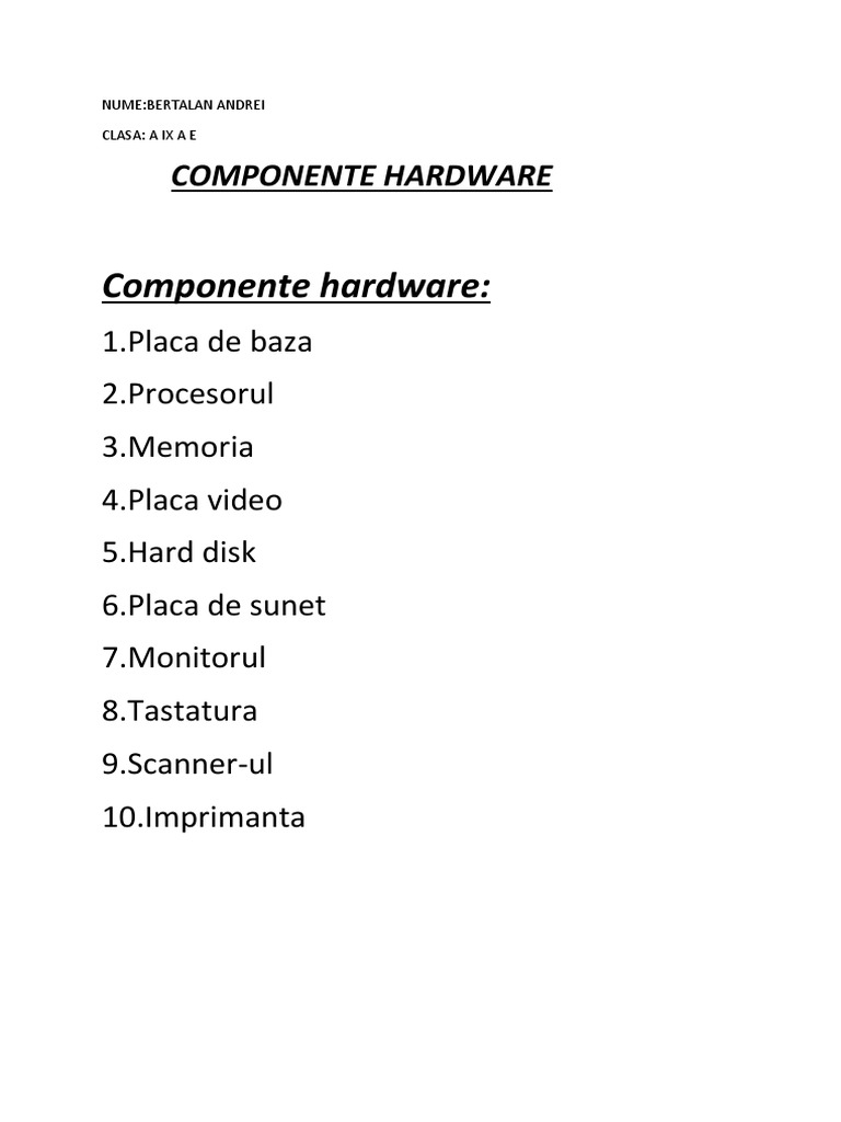 Componentele Calculatorului | PDF