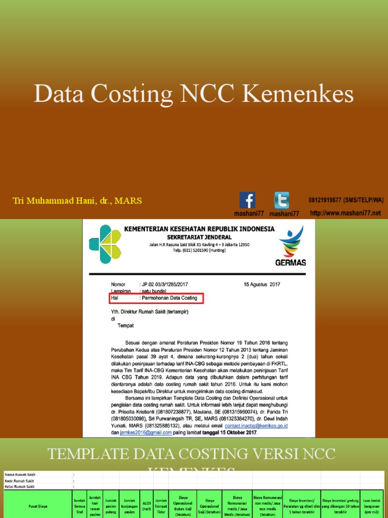 Data Costing NCC Kemenkes | PDF