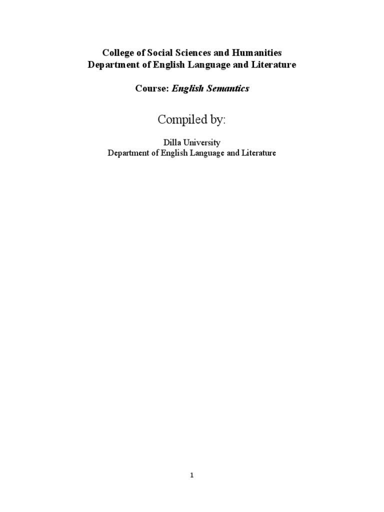 English Semantics | PDF