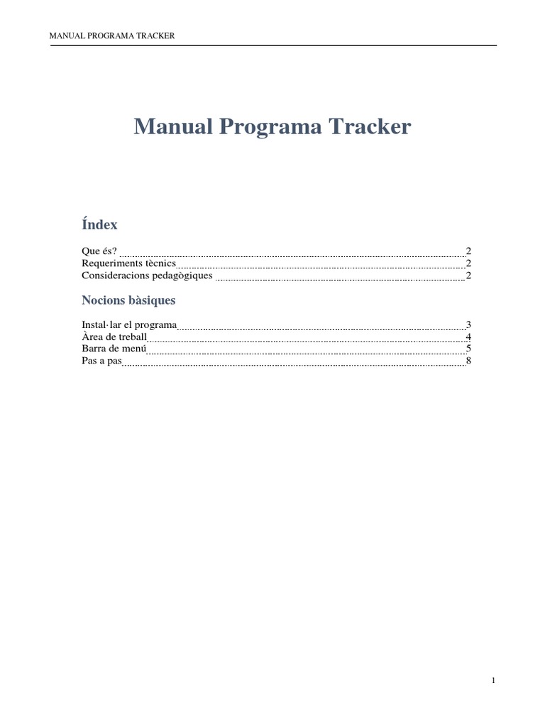Manual Tracker | PDF
