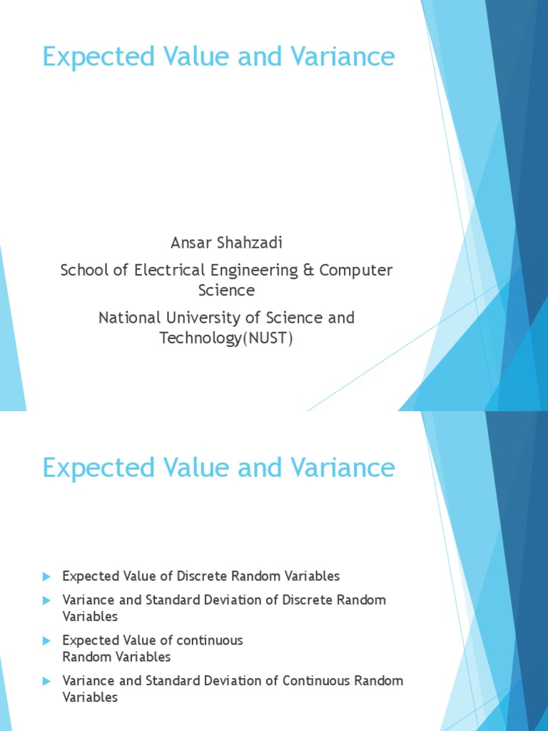 Expectation and Variance | PDF | Variance | Standard Deviation