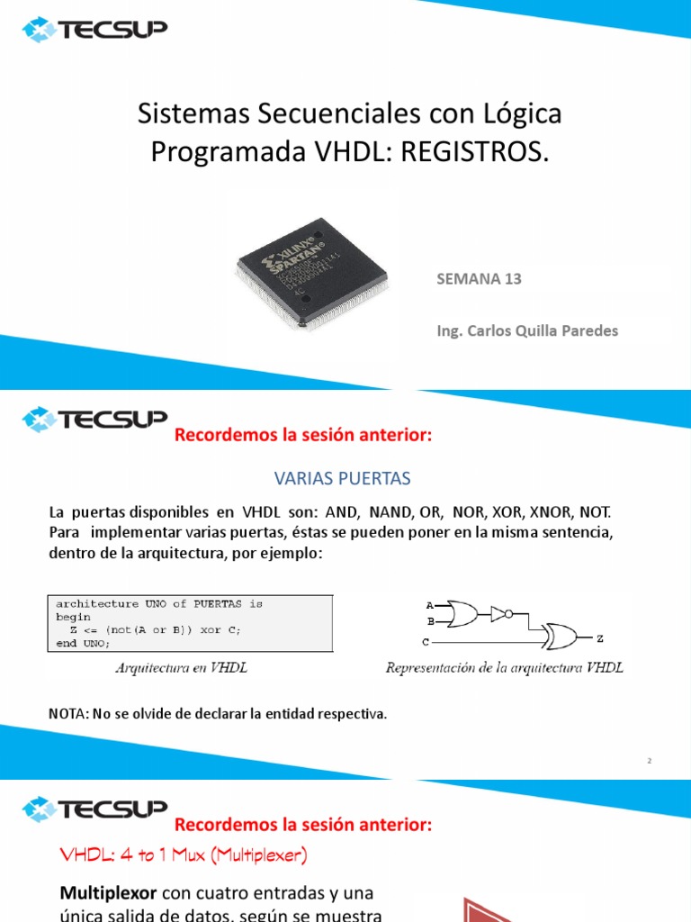 Sesion13 VHDL Sistemas - Secuenciales - Flip - Flop 2022 | PDF | Puerta lógica | Electricidad