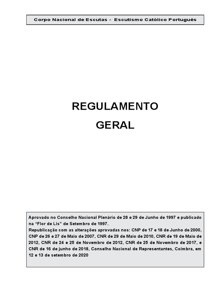Regulamento Geral CNE | PDF