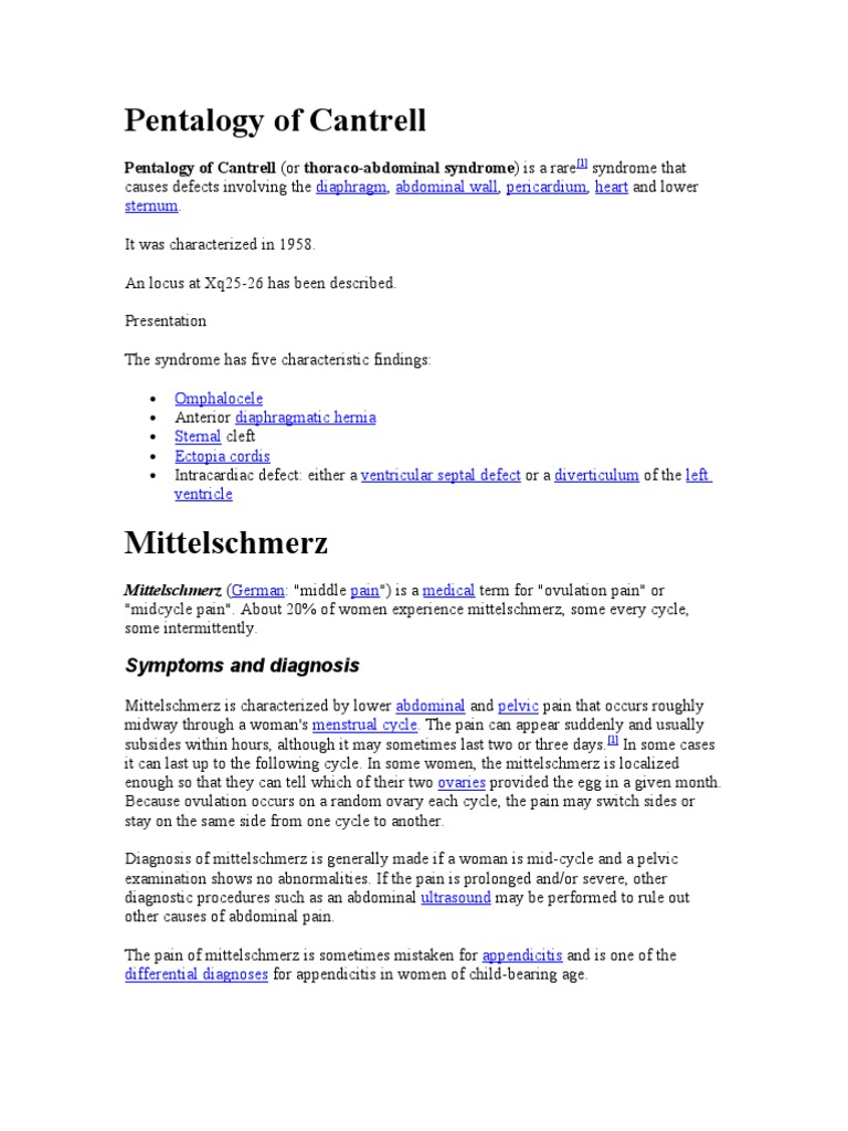 Pentalogy of Cantrell (Or Thoraco-Abdominal Syndrome) Is A Rare | PDF ...
