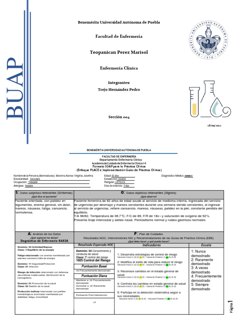 Formato SOAP (2) - Merged | PDF | Enfermería | Medicina CLINICA Formato SOAP (2) - Merged | PDF | Enfermería | Medicina CLINICA