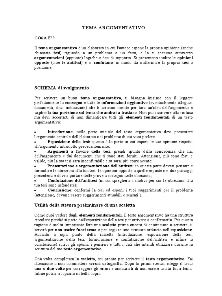 Tema Argomentativo | PDF