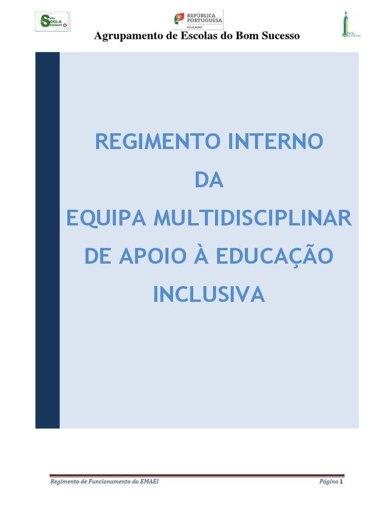 Regimento da Equipa Multidisciplinar EMAEI | PDF | Aprendizado | Cognição